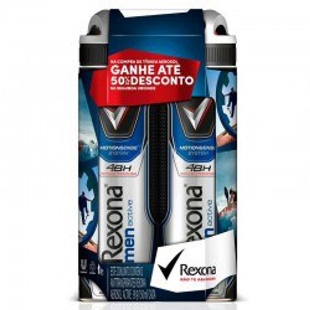 Desodorante Aerosol Rexona Active com 2 unidades 90g - Drogarias Pacheco