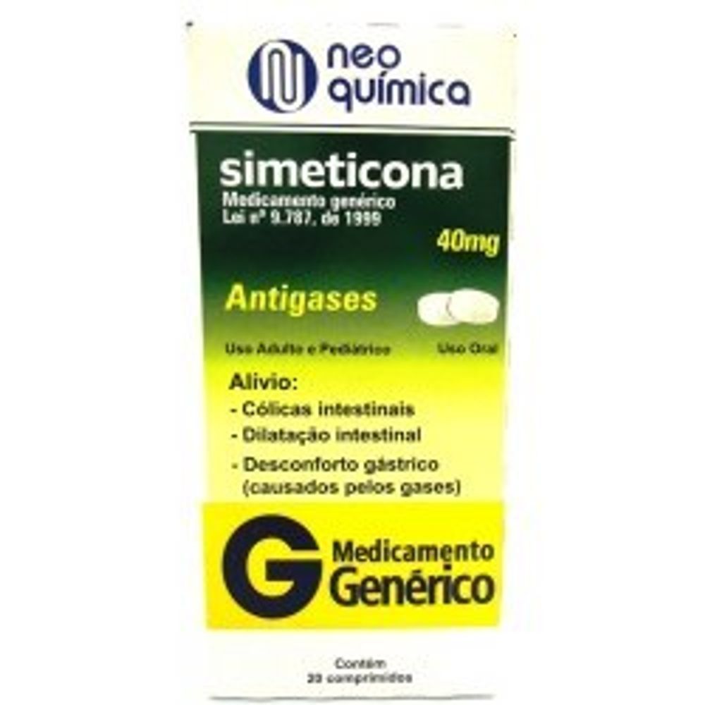 Simeticona 40mg Genérico Neo Química 20 cápsulas - Drogarias Pacheco