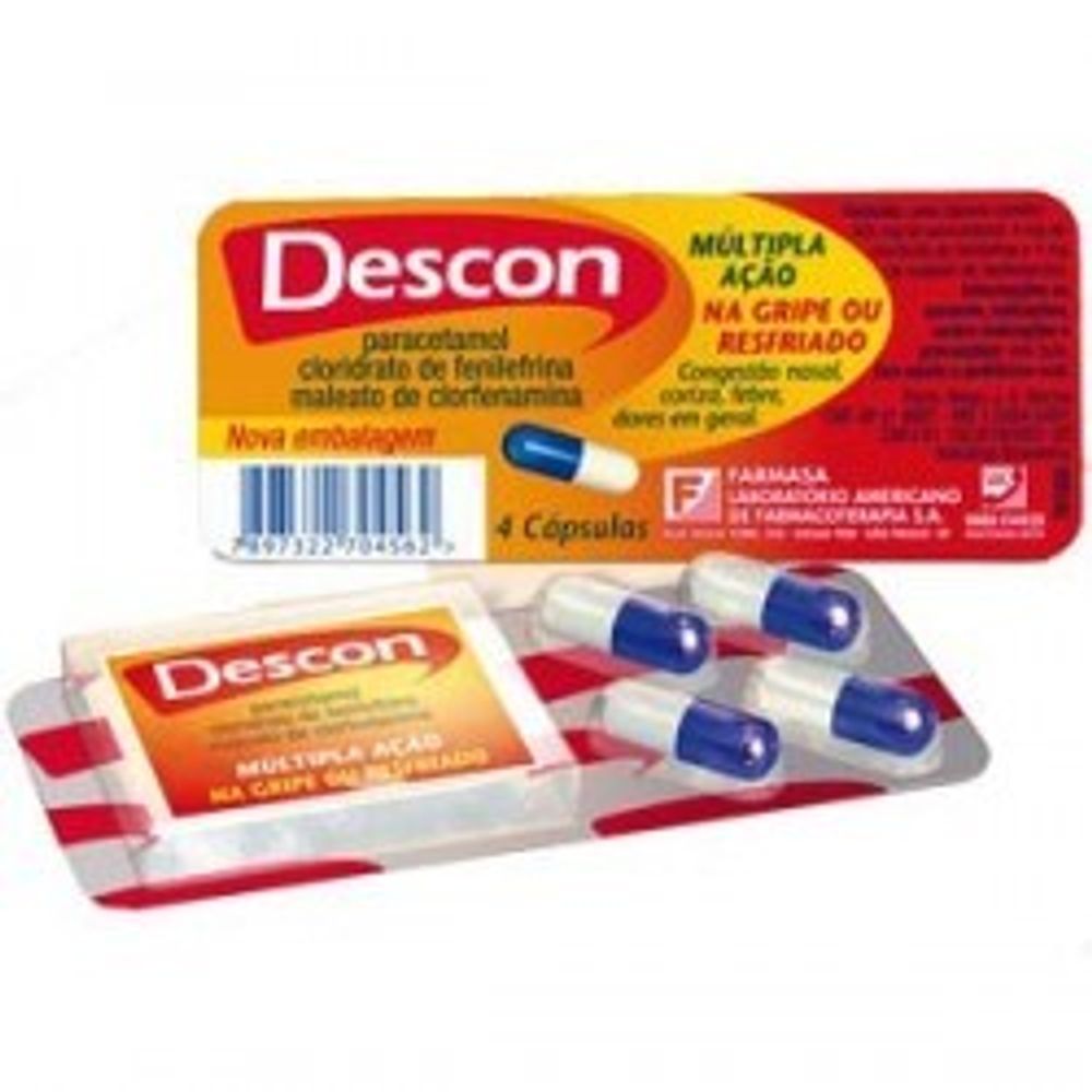 Descon Neo Química 4 Cápsulas - Drogarias Pacheco