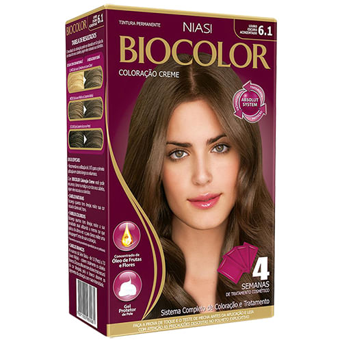 Tintura Biocolor Coloração Creme 6.1 Louro Escuro Acinzentado ...
