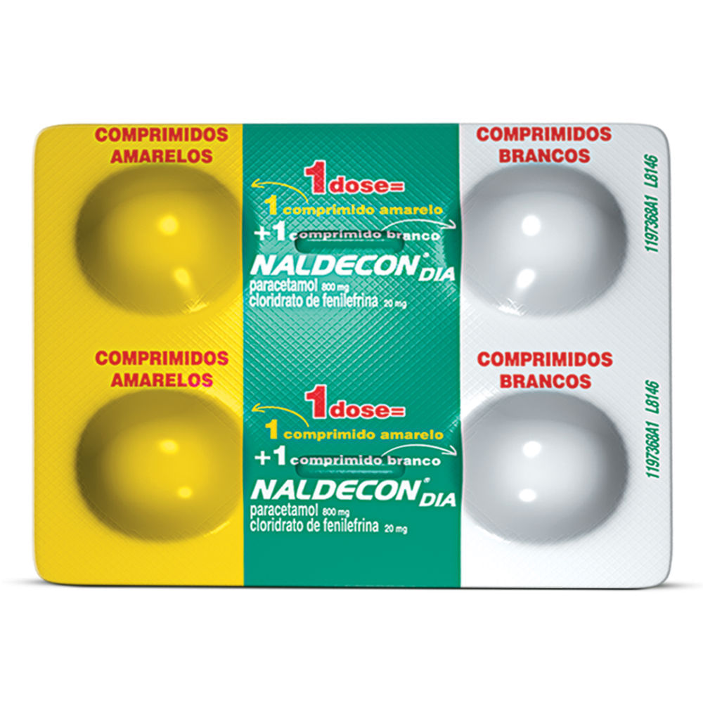 Naldecon Dia 800/20mg 4 Comprimidos - Drogarias Pacheco