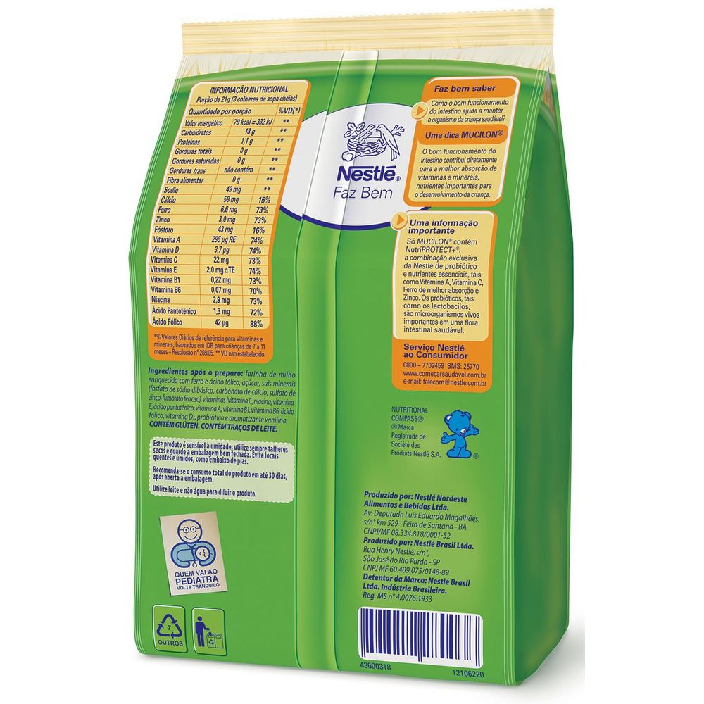Cereal Infantil Nestlé Mucilon Milho 230g - Drogarias Pacheco