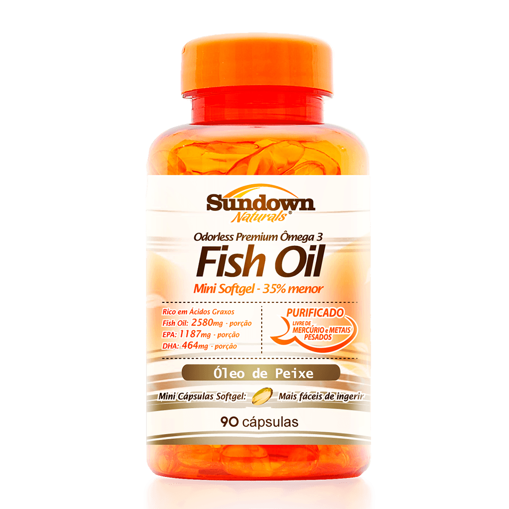 Óleo de Peixe Sundown Naturals Fish Oil 90 Cápsulas - Drogarias Pacheco