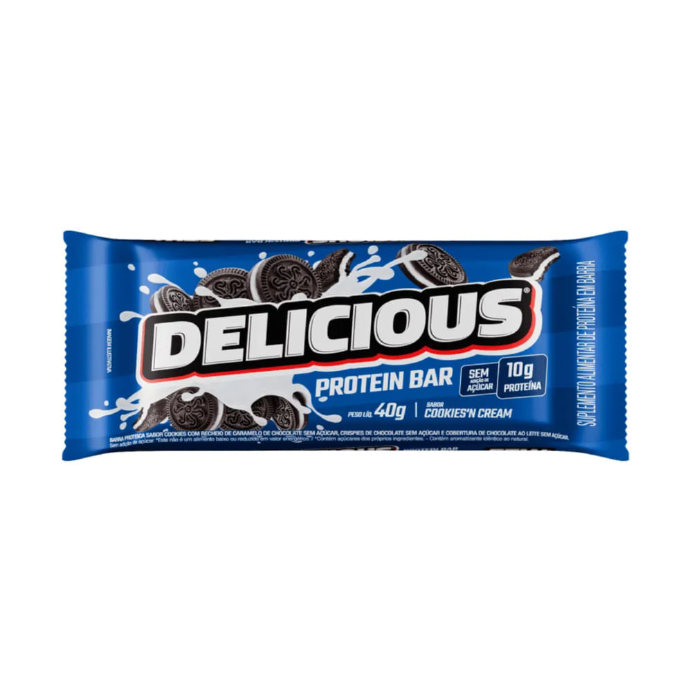 Delicious Protein Bar Cookies'N Cream FTW 40g - Drogarias Pacheco