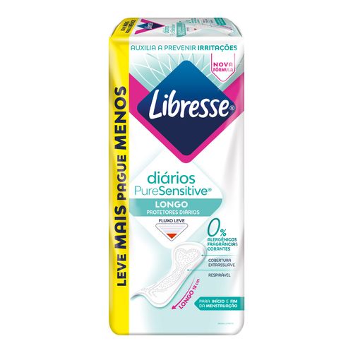 Protetor Diário Libresse Puresensitive Fluxo 80 Unidades - Drogarias ...