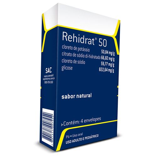Rehidrat 50 Supera C/ 4 Envelopes - Drogarias Pacheco