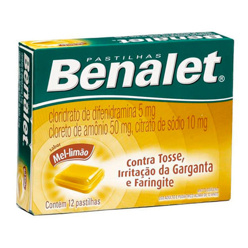 Benalet Mel/Limão 12 Pastilhas - Drogarias Pacheco