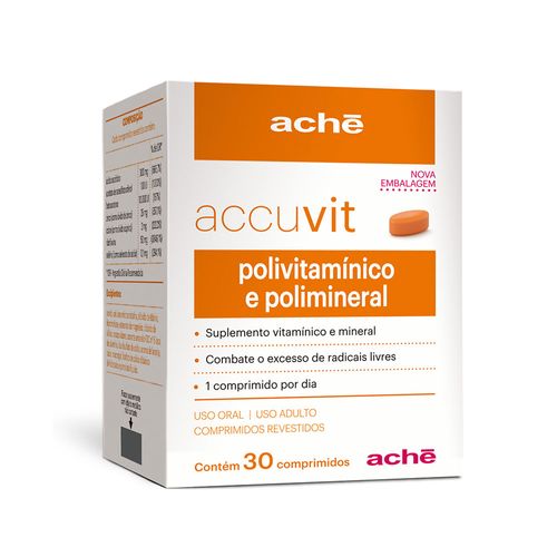 Polivitamínico Accuvit Aché 30 Comprimidos Revestidos - Drogarias Pacheco