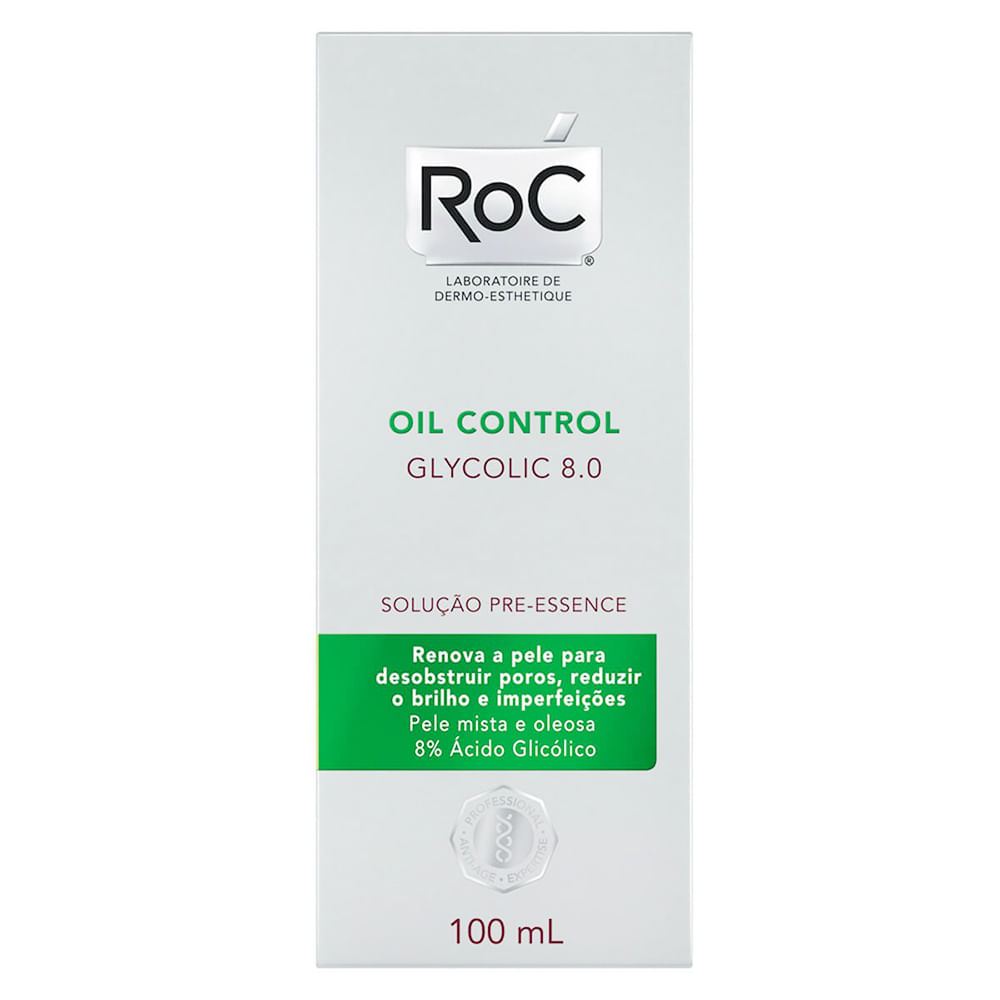 Solução Para Limpeza Facial Roc Oil Control Glycolic 8.0 100ml ...