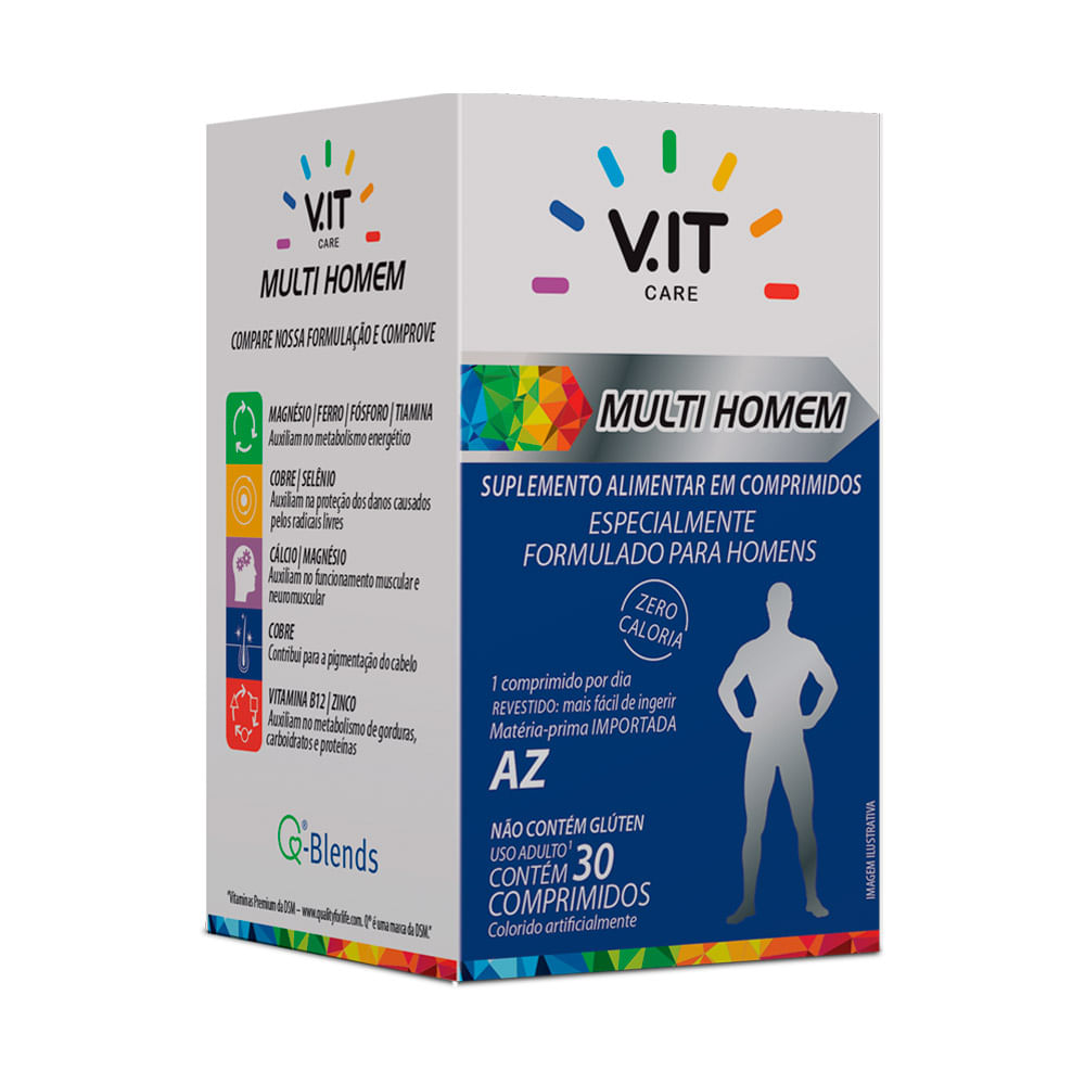 V.IT CARE Multi Homem 30 Comprimidos - Drogarias Pacheco