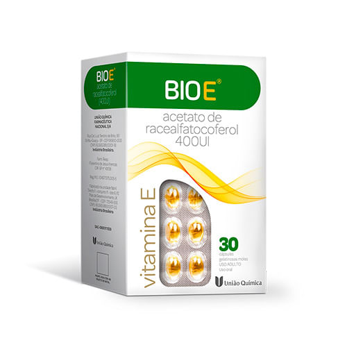 Vitamina E Bio E 400mg União Química 30 Cápsulas - Drogarias Pacheco