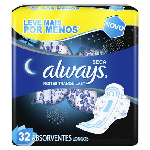 Absorvente Always Active Noturno com Abas 32 Unidades - Drogarias Pacheco