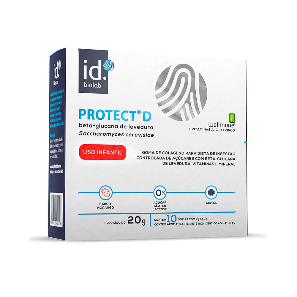 Protect D Infantil 50mg Biolab Sabor Morango 10 Gomas - Drogarias Pacheco