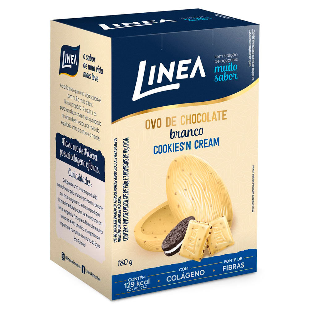 Ovo De Páscoa Linea Cookies Zero Açúcar 180g - Drogarias Pacheco