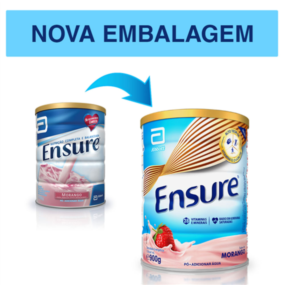 Suplemento Alimentar Ensure Morango 900g - Drogarias Pacheco