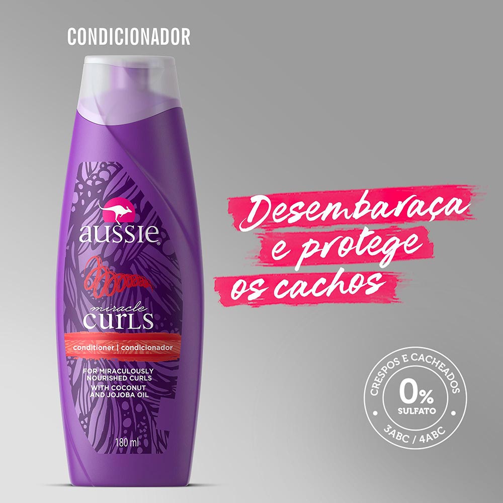 Condicionador Aussie Miracle Curls 180ml - Drogarias Pacheco