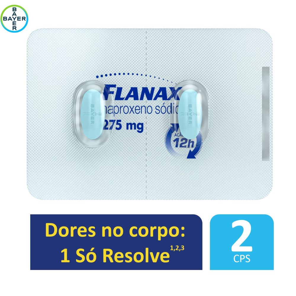 Analgésico Flanax 275mg 2 Comprimidos - Drogarias Pacheco