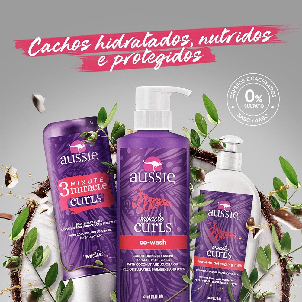 Creme De Tratamento Aussie 3 Minute Miracle Curls 236ml - Drogarias Pacheco