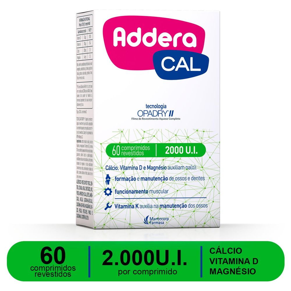 Vitamina D Addera Cal 2.000UI 60 Comprimidos - Drogarias Pacheco