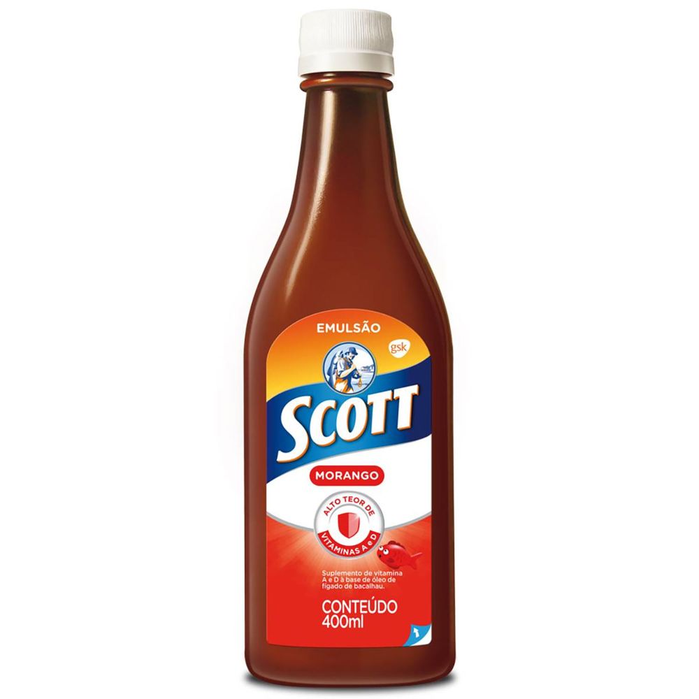 Emulsão Scott GSK Morango 400ml - Drogarias Pacheco