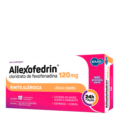 Allexofedrin120mg EMS 10 Comprimidos - Drogarias Pacheco