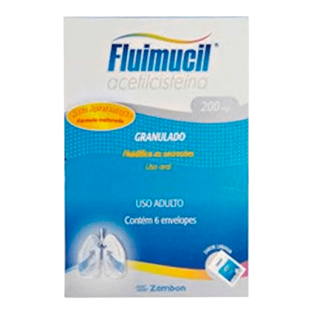 Fluimucil 200mg Zambon 6 Envelopes - Drogarias Pacheco