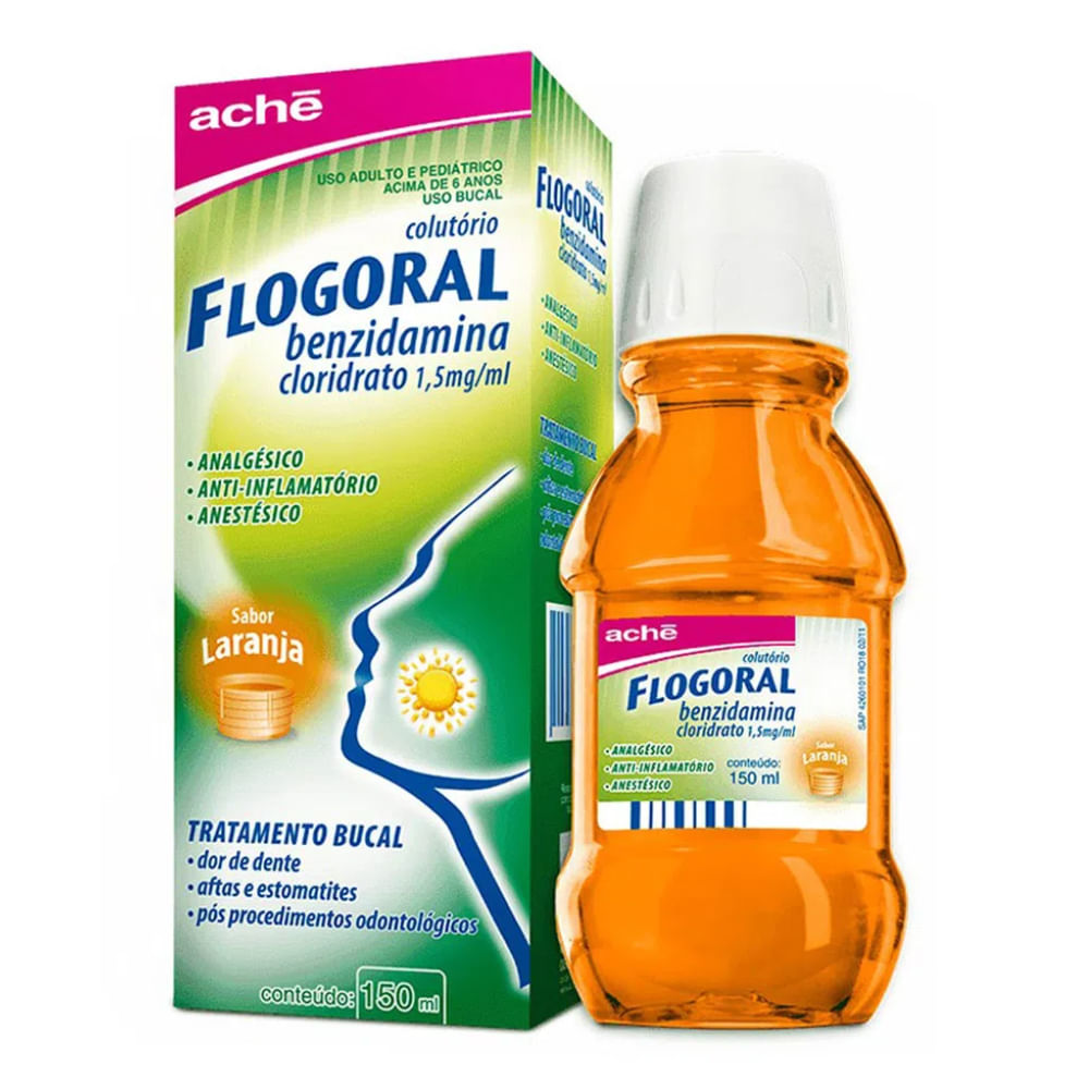 Flogoral Aché Colutório Laranja 150ml - Drogarias Pacheco