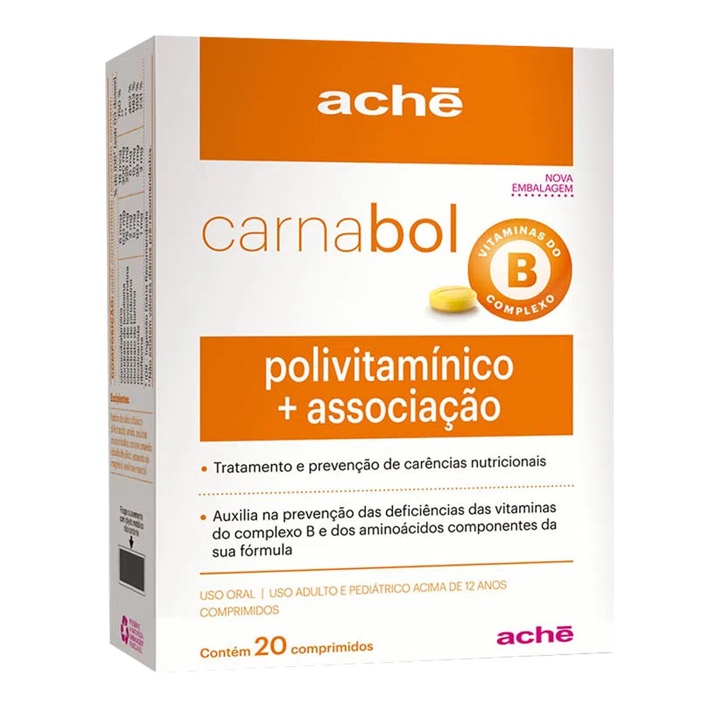 Carnabol 20 comprimidos - Drogarias Pacheco