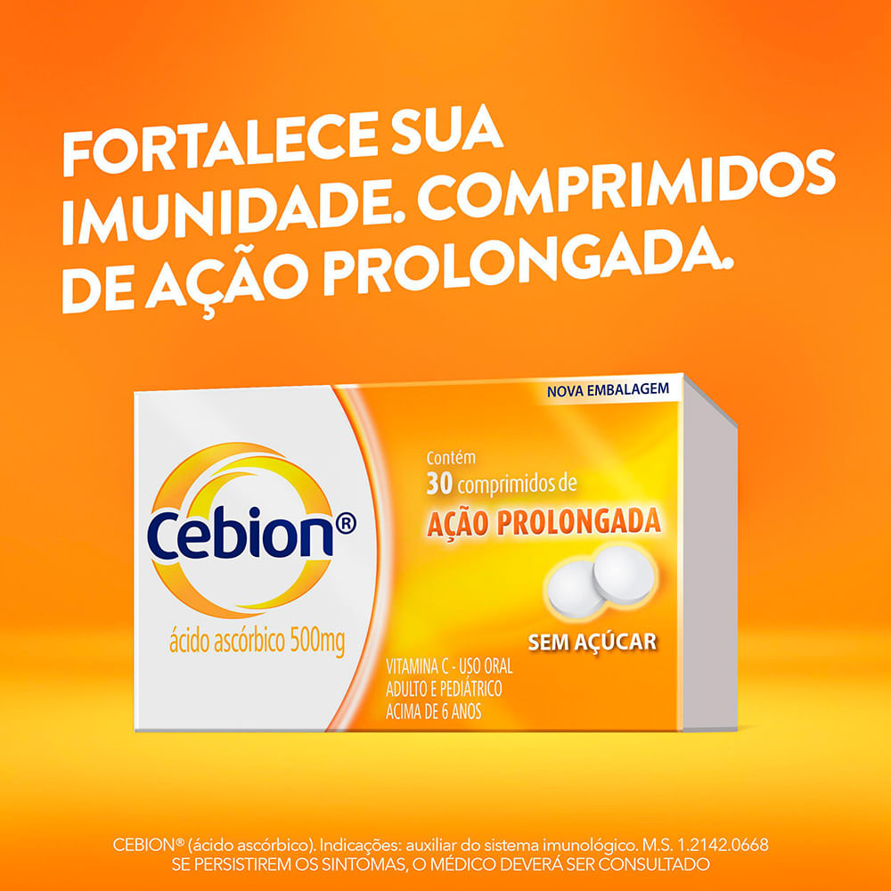 Vitamina C Cebion 500mg P&G Ação Prolongada 30 Comprimidos - Drogarias ...