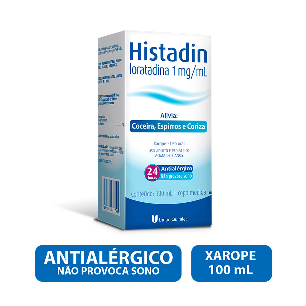Histadin D Xarope União Química 100ml - Drogarias Pacheco