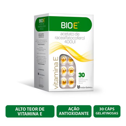 Vitamina E Bio E 400mg União Química 30 Cápsulas - Drogarias Pacheco