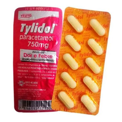 Tylidol 750mg 10 Comprimidos - Drogarias Pacheco