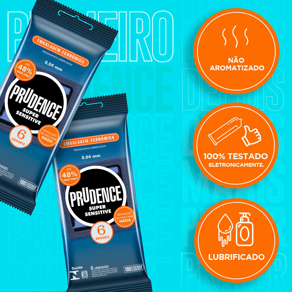 Preservartivo Prudence Super Sensitive 6 Unidades - Drogarias Pacheco