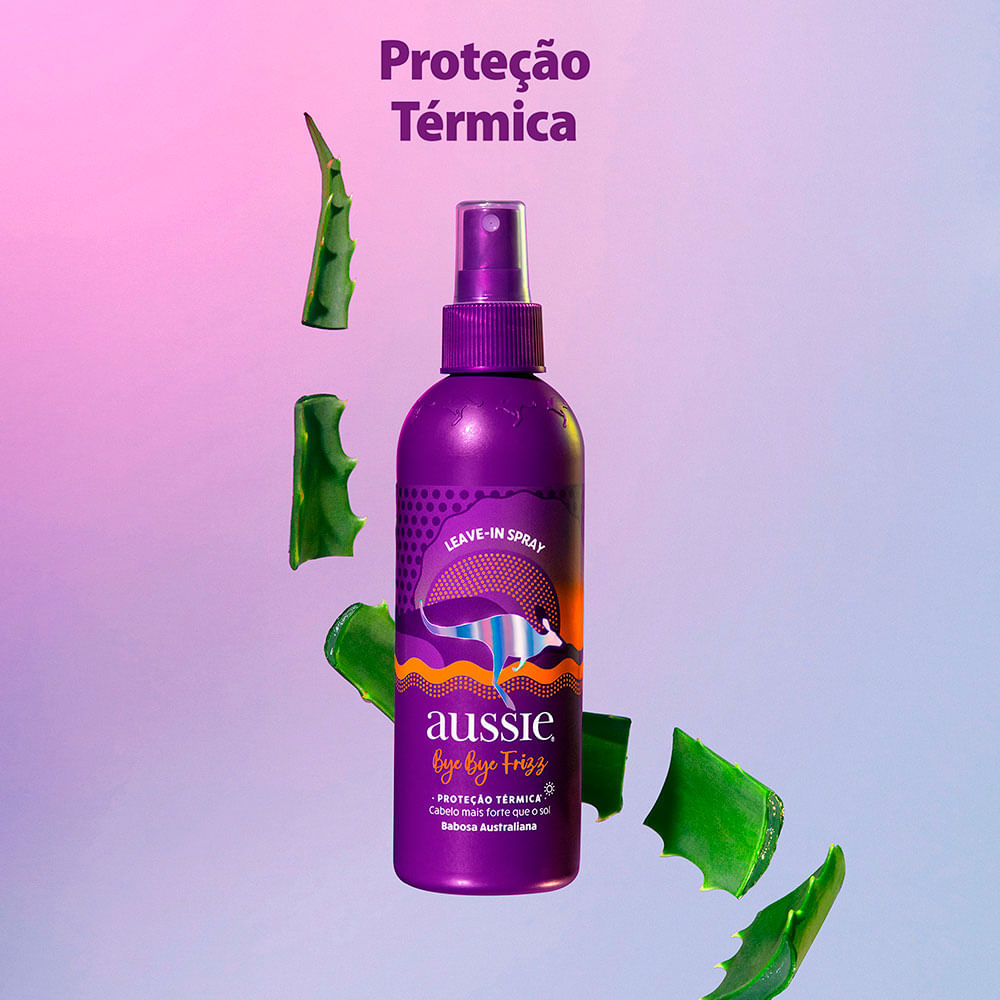 Spray Leave-in Aussie Bye Bye Frizz Brilho e Proteção Térmica 236ml ...