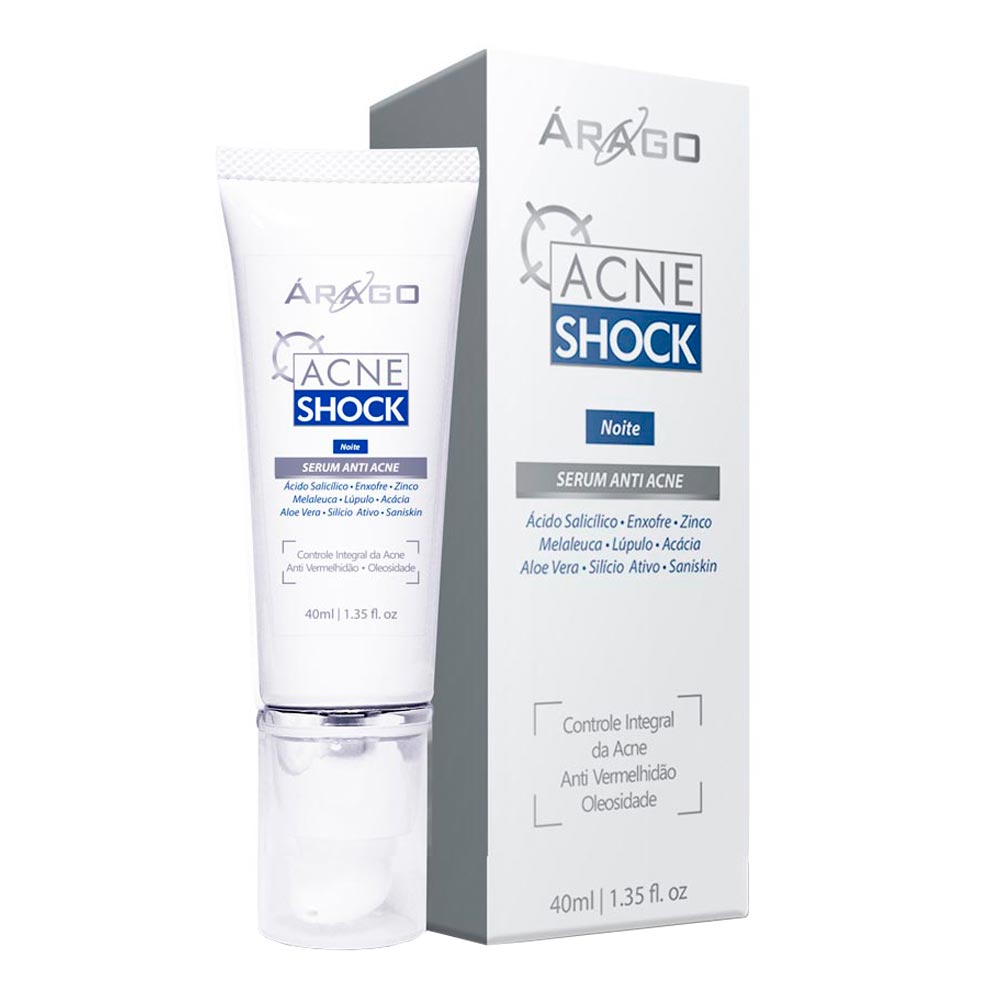 Sérum Facial Árago Acne Shock Anti Acne Noite 30ml - Drogarias Pacheco