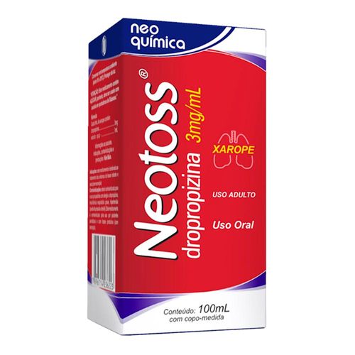 Neotoss Adulto 3,0mg/ml Neo Química 100ml Xarope - Drogarias Pacheco