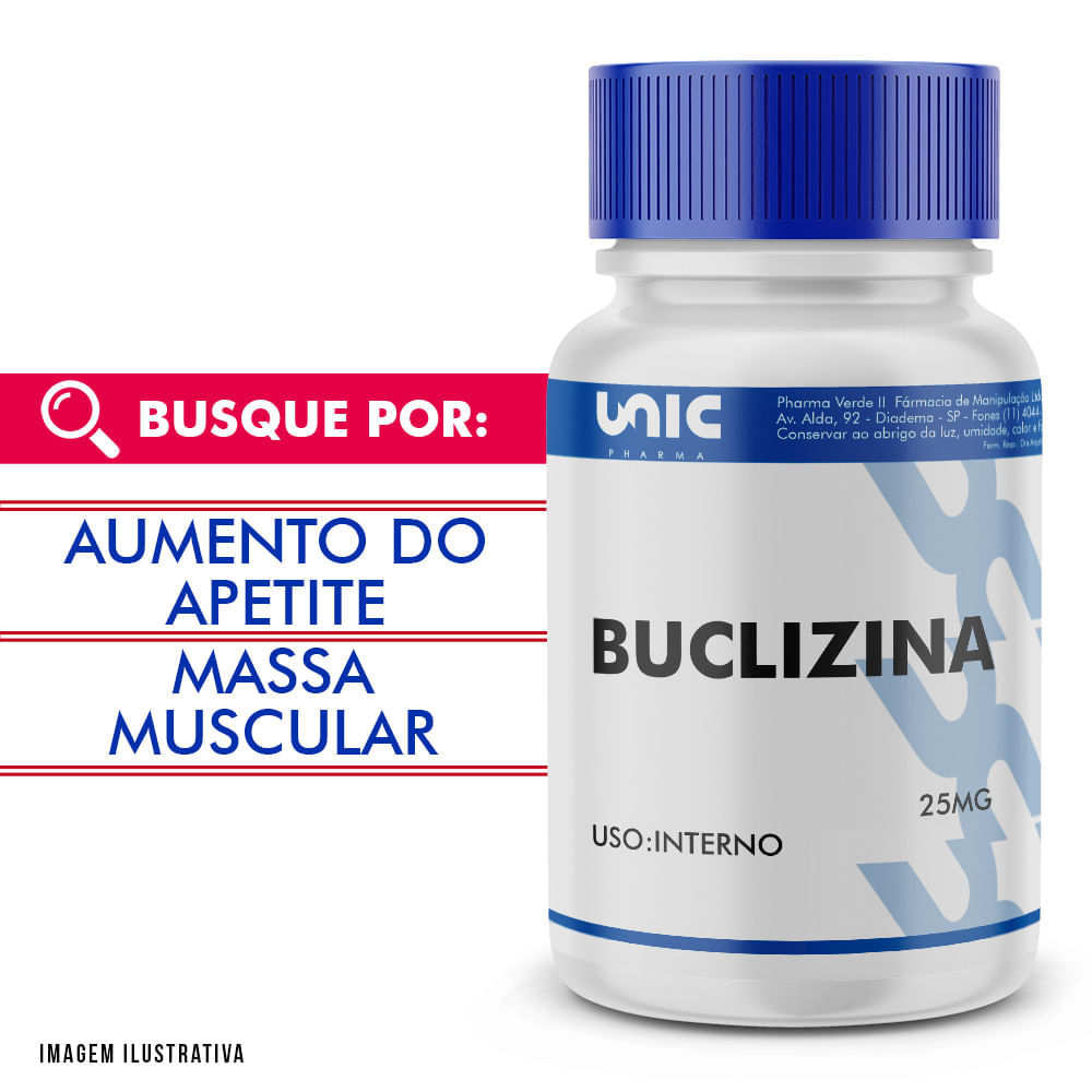 Buclizina 25mg 120 Cápsulas - Drogarias Pacheco