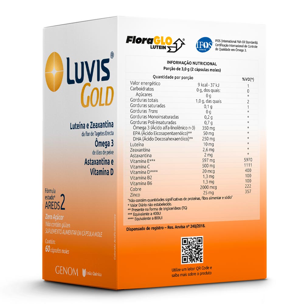 Suplemento Alimentar Luvis Gold 60 Cápsulas - Drogarias Pacheco