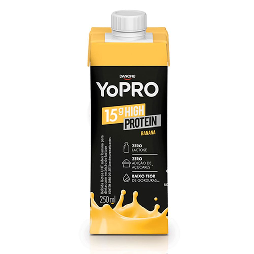 Yopro 15g High Protein Banana 250ml - Danone - Drogarias Pacheco