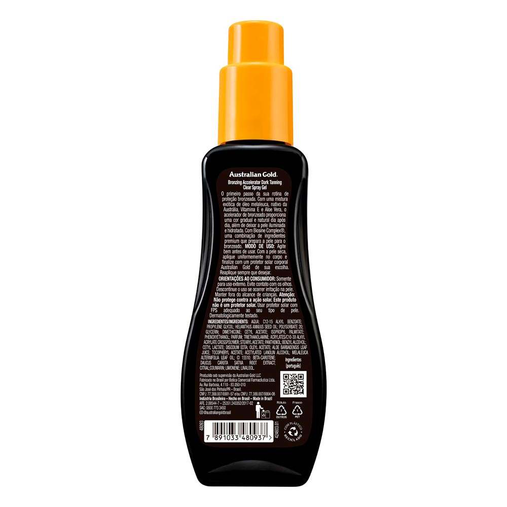 Bronzeador Australian Gold Spray Gel Clear 125ml - Drogarias Pacheco