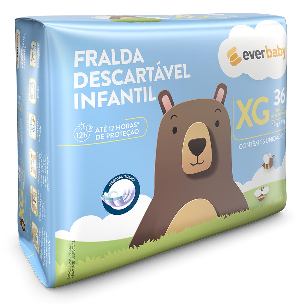 Fralda Ever Baby XG 36 Unidades - Drogarias Pacheco