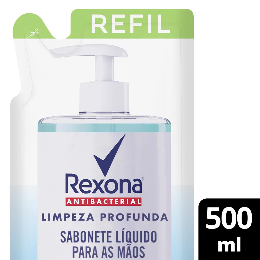 Refil Sabonete Líquido Rexona Limpeza Profunda 500ml - Drogarias Pacheco